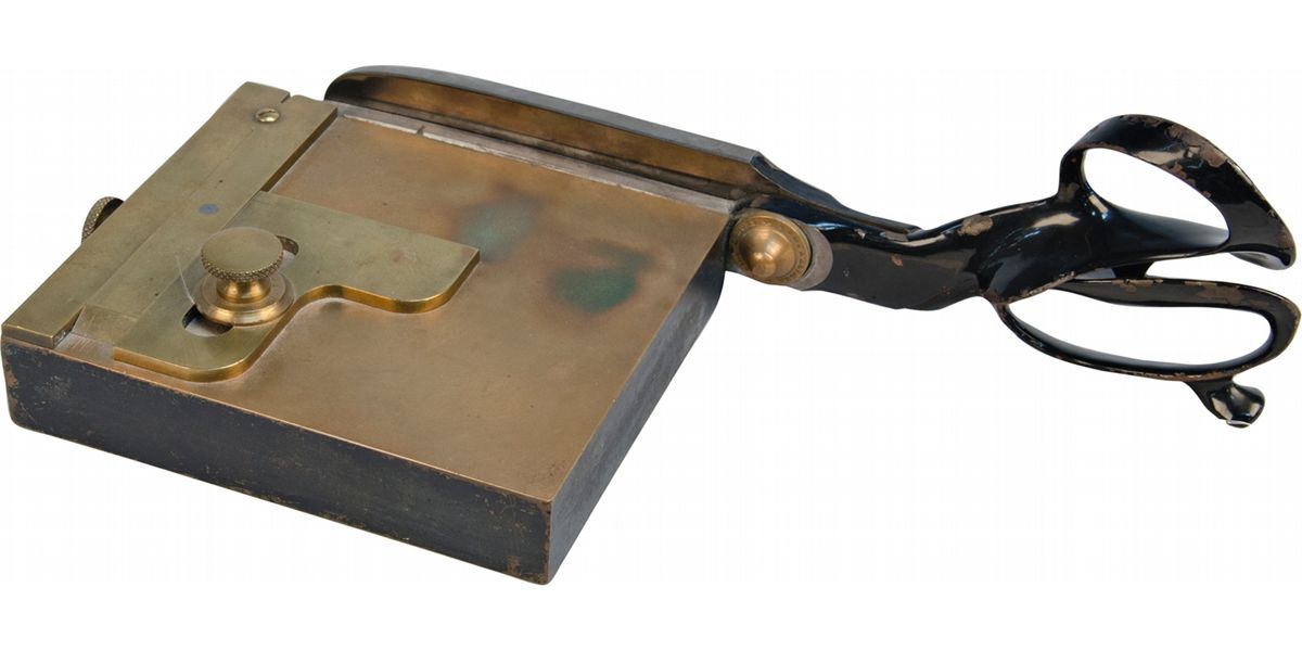 Early Brass-top Countertop Scissor Playing Card Trimmer