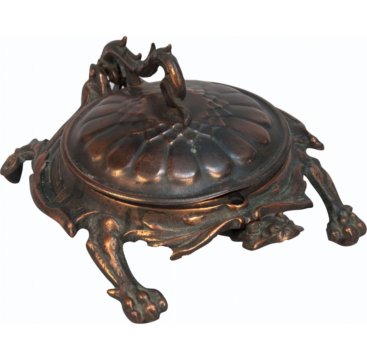 Early Cast-Iron Figural Dragon Spittoon