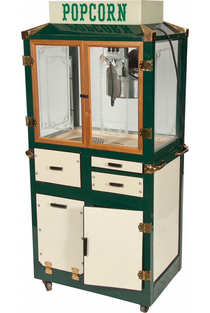 Floor Model Popcorn Machine On Wheels, "Everywhere 5 Ce