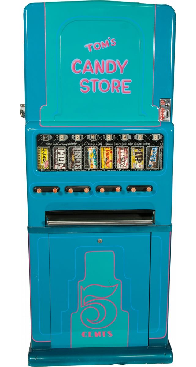 5 Cent "Tom's Candy Store" Upright Floor Model Candy Ve