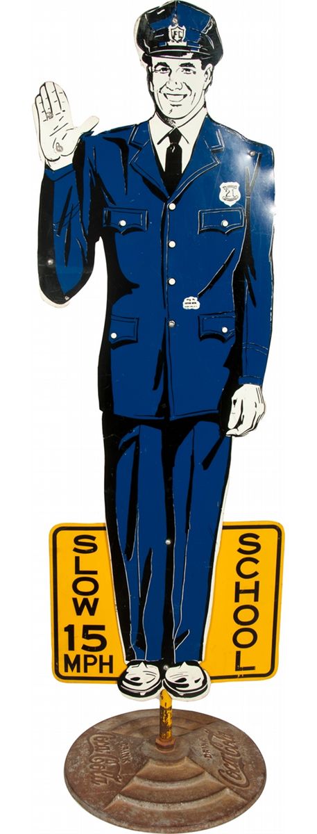 Original Lifesize Coca-Cola Policeman School Crossing G