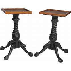 Lot of 2 Matching Claw-Foot Slot Machine Table Stands