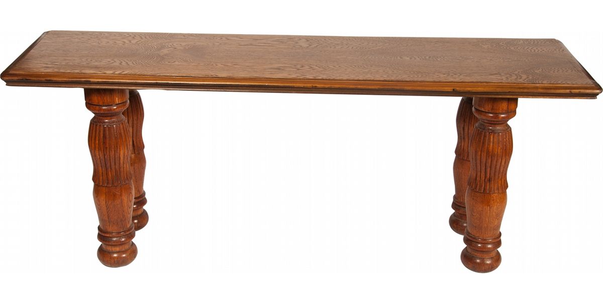 Large Oak 4 Slot Machine Stand w/ Large Carved Legs