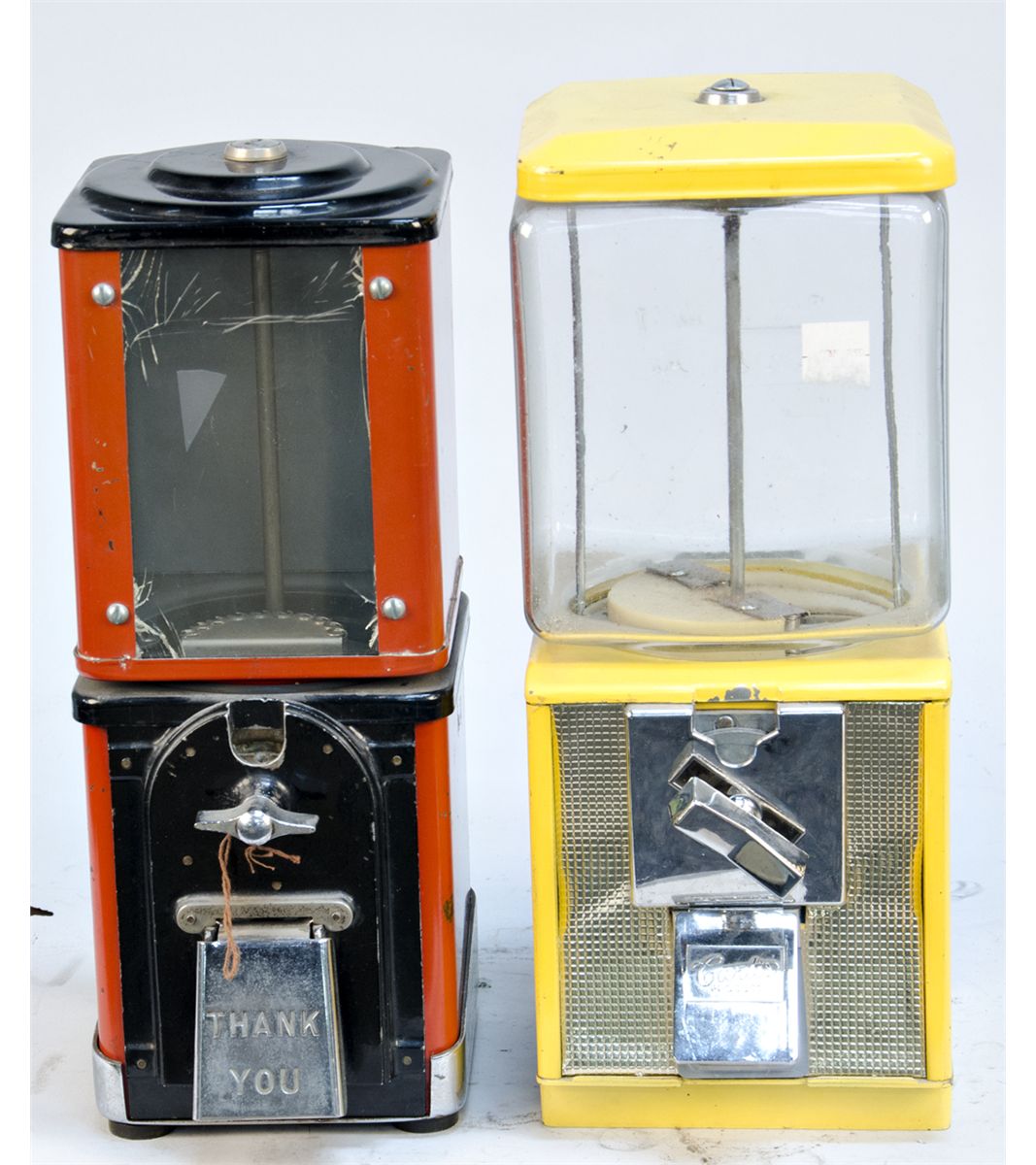 Lot of 2 Coin-Operated Countertop Vending Machines:
