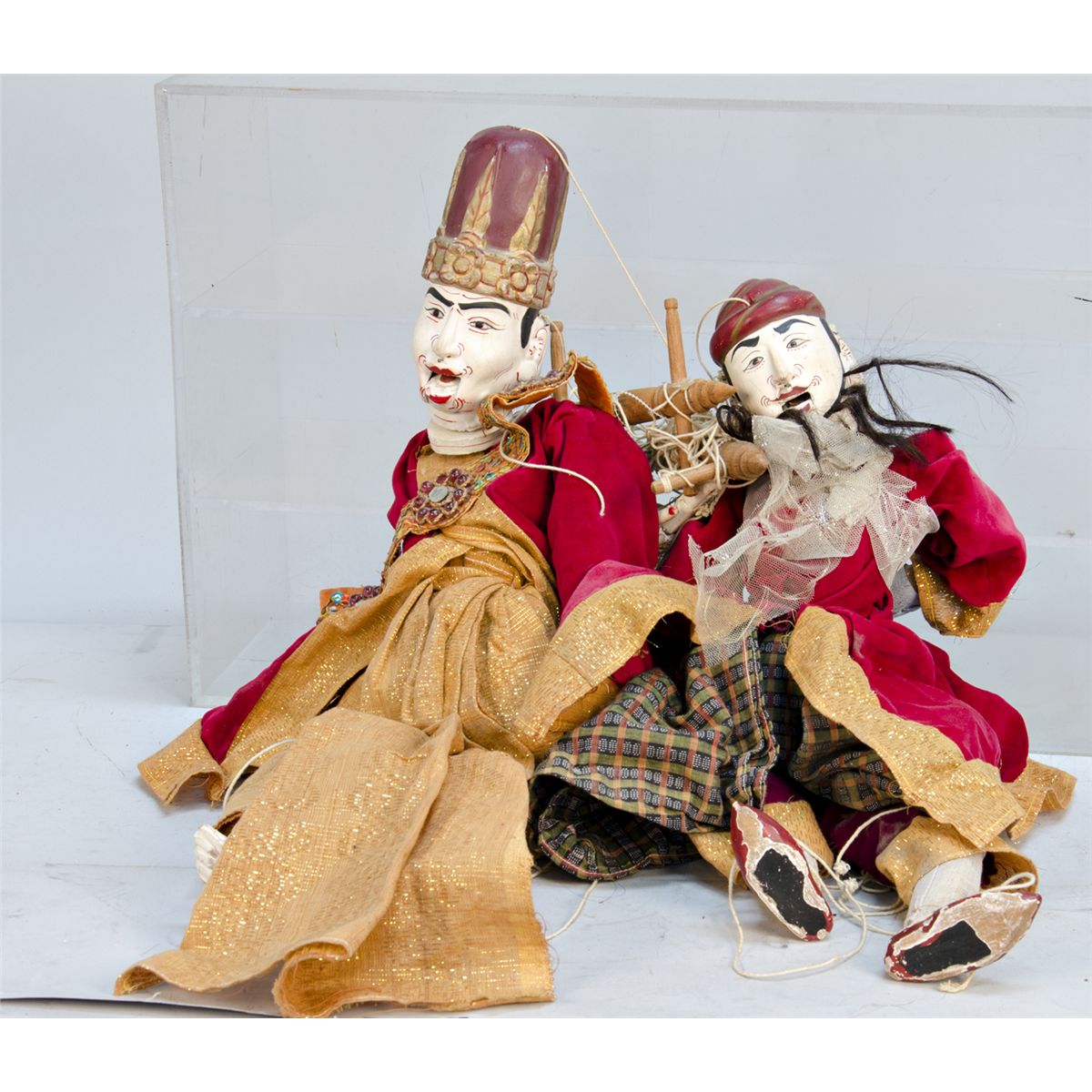 Lot of 2 Chinese Opera Marionette Dolls