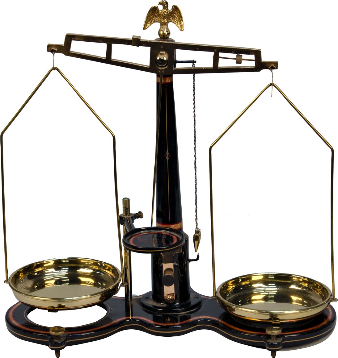 Early Countertop Balance Scale w/ Gold Trays And Eagle