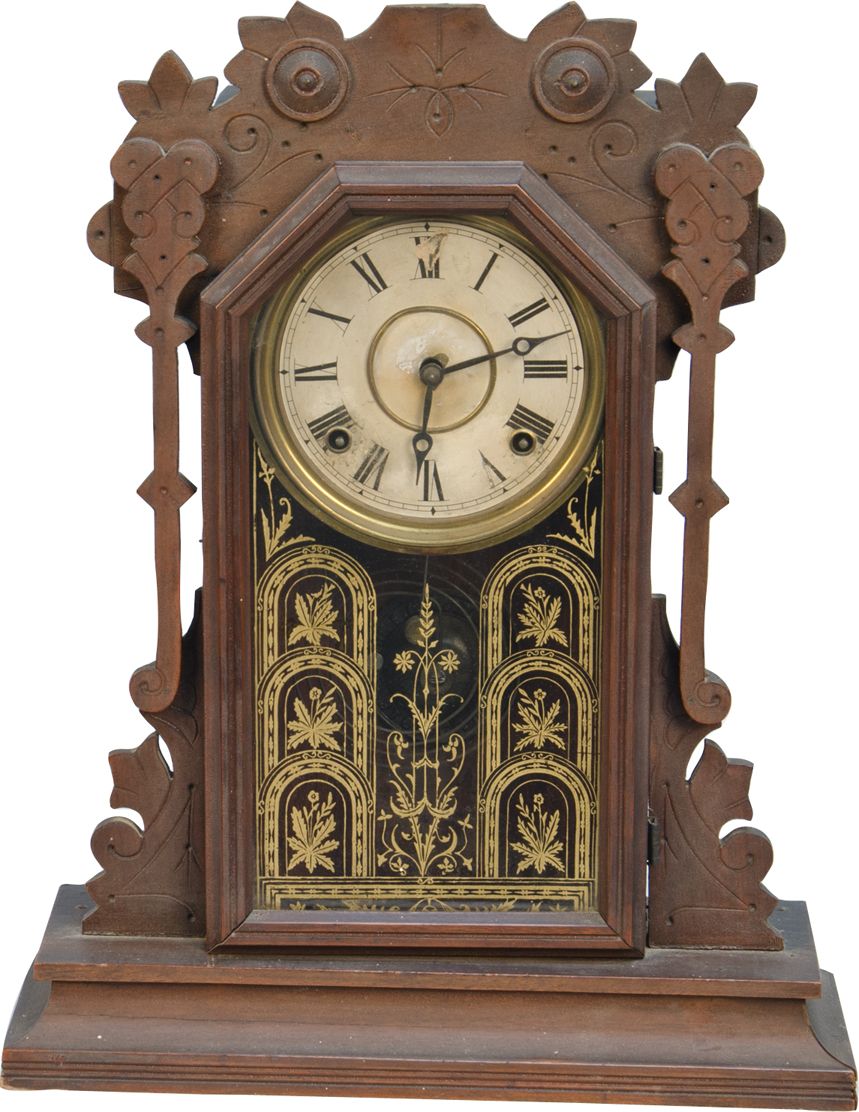 Early Wooden The E. Ingraham Co. Mantle Clock