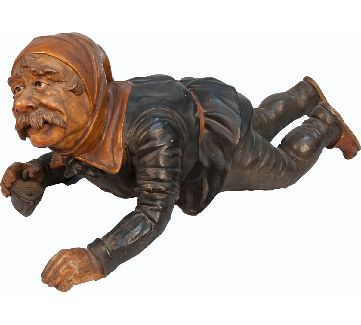 Figural Old Man Crawling Statue/Lawn Gnome
