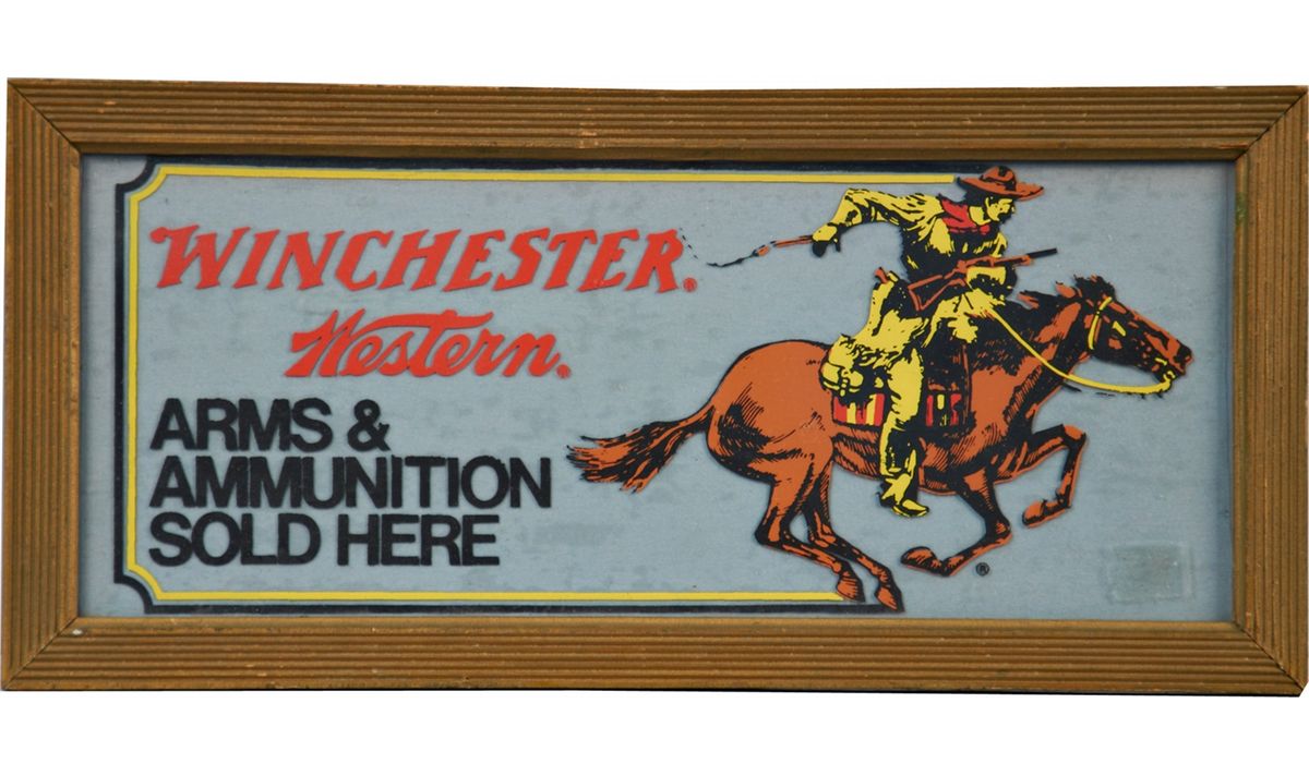 Vintage Winchester Western Advertisement Sign in Frame