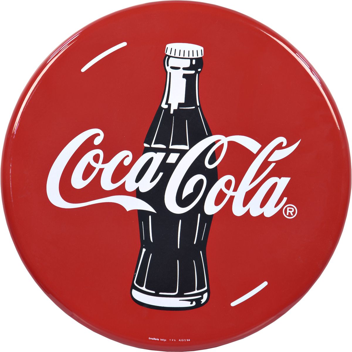 Coca-Cola Red Porcelain Button Sign