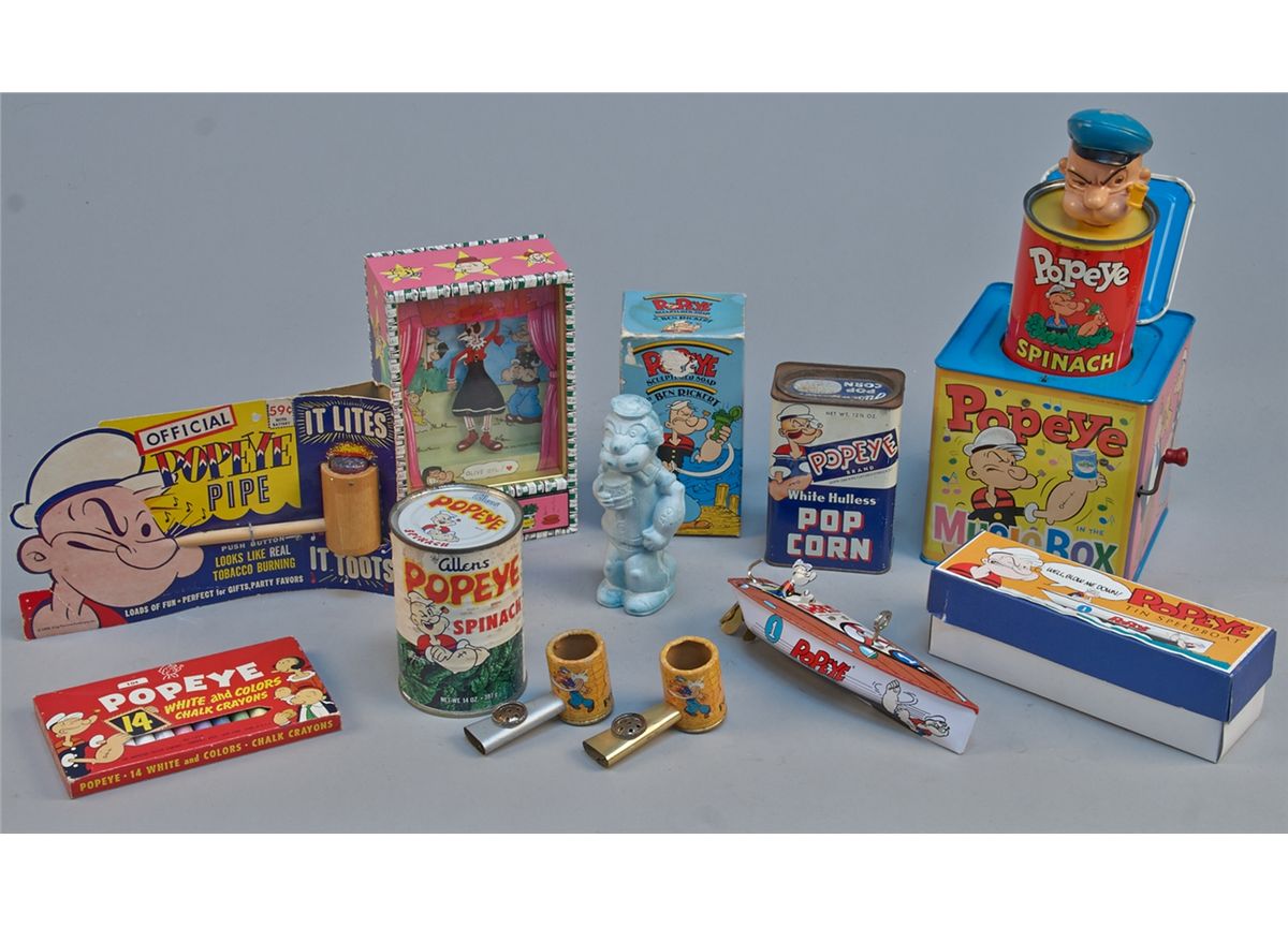 Lot Of 10 - Vintage Misc. Popeye Items, Including: