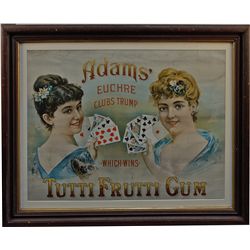Adams Tutti Frutti Gum Litho. Advertisement In Frame