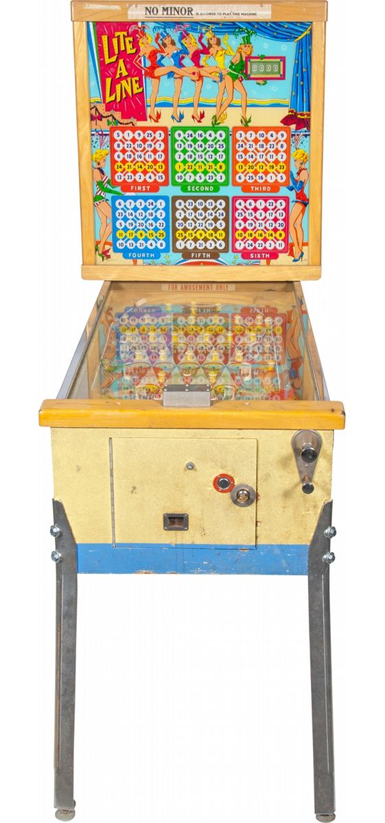 Coin-Op Bally "Lite A Line" Pinball Floor Arcade Machin