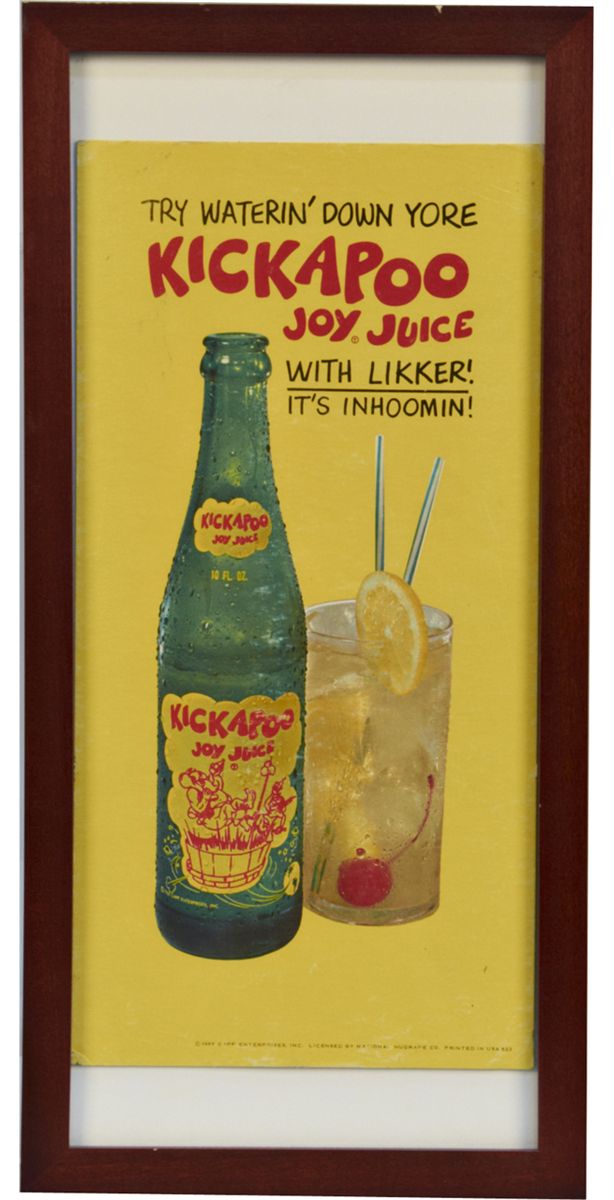 Kickapoo Joy Juice Soda Cardboard Advertisement Print i