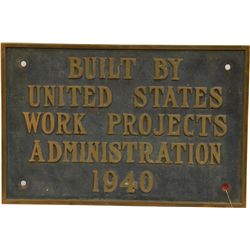 Bronze Works Project Administration Building Plaque