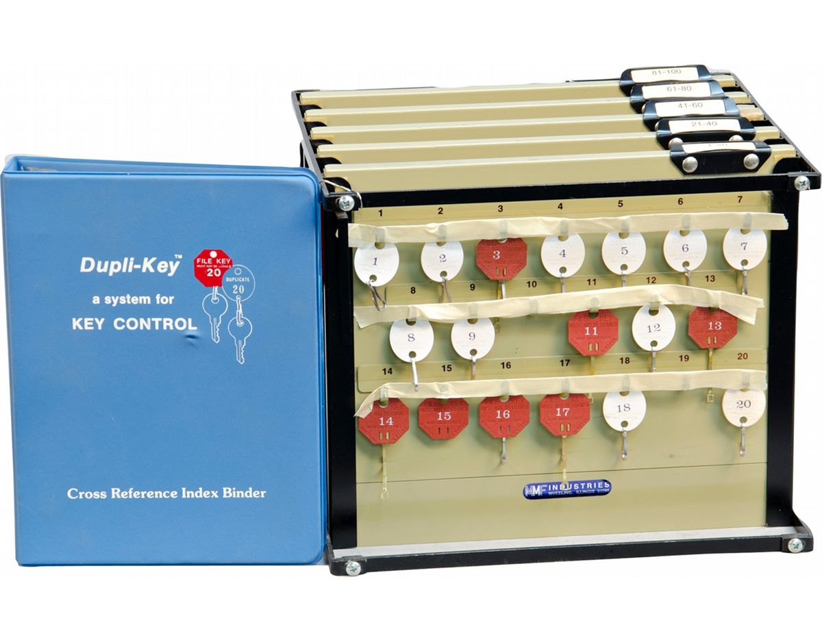 Desktop Metal Key Organizer Rack w/ Numbered Tags & Ind