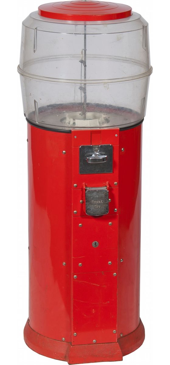 Coin-Op Oak MFG. Red Toy Capsule Floor Vending Machine