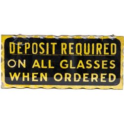 "Deposit Required" Reverse-On-Glass Hanging Sign
