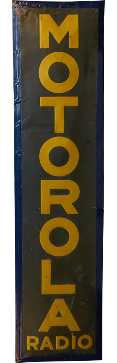 "Motorola Radio" Embossed Tin Sign c1920s