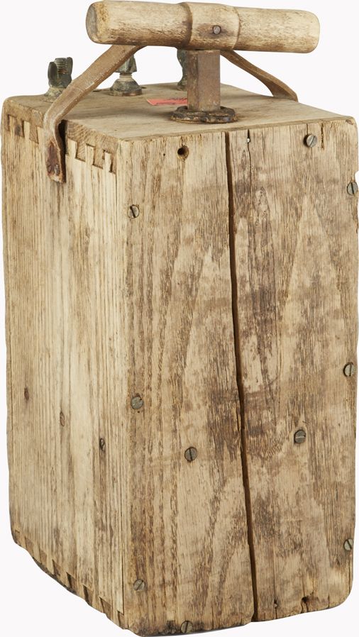 Antique Wooden Dynamite Detonator Blasting Machine