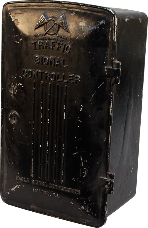 Black Embossed Metal Traffic Signal Controller Box