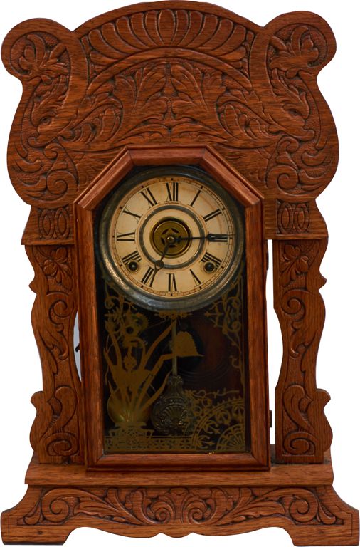 Early Sessions Oak Kitchen Mantel Gingerbread Clock