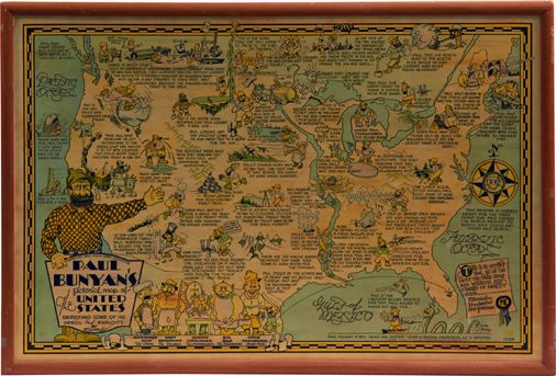 Paul Bunyan's Pictorial Map of The United States