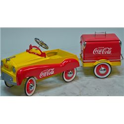 Drink Coca-Cola Childs Pedal Car w/ Matching Trailer