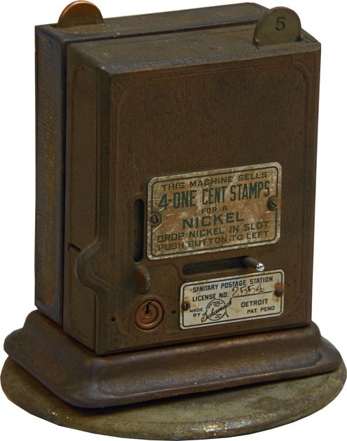 Coin-Op Schermack Cast-Iron Stamp Vending Machine