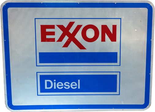 "EXXON Diesel" Reflective Road/Highway Tin Sign