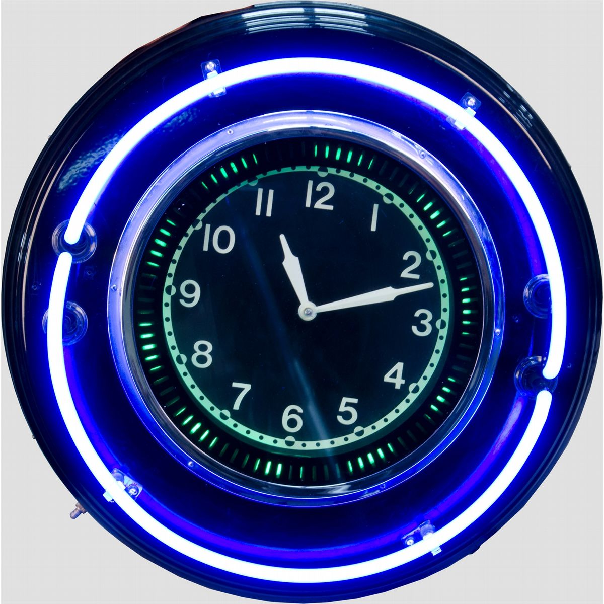 Round Wall Mount Black & White Light Up Clock