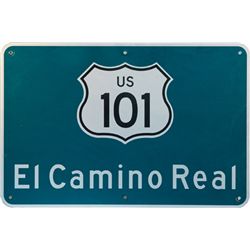 "US 101 - El Camino Real" California Metal Highway Sign