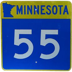 "Minnesota - 55" Reflective Metal Highway Sign