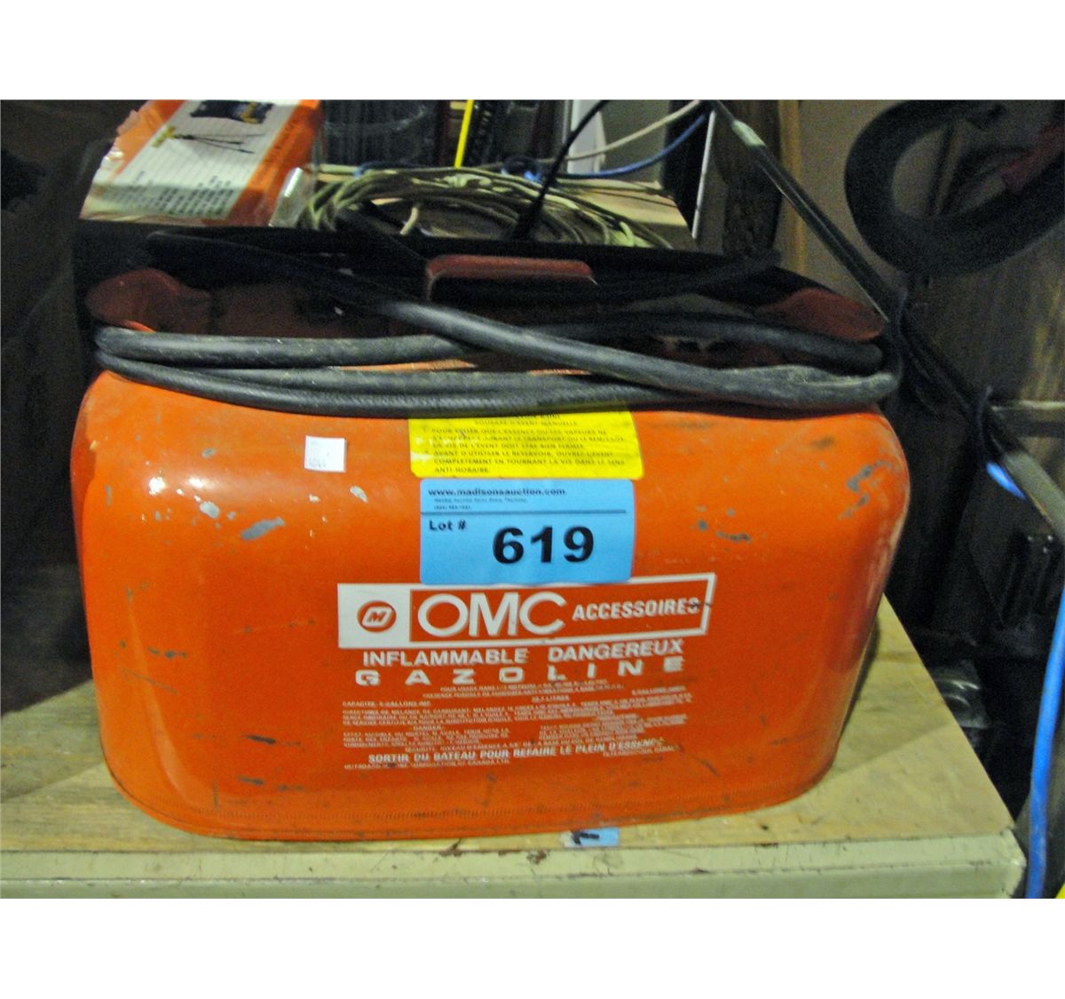 OMC outboard boat motor gas tank