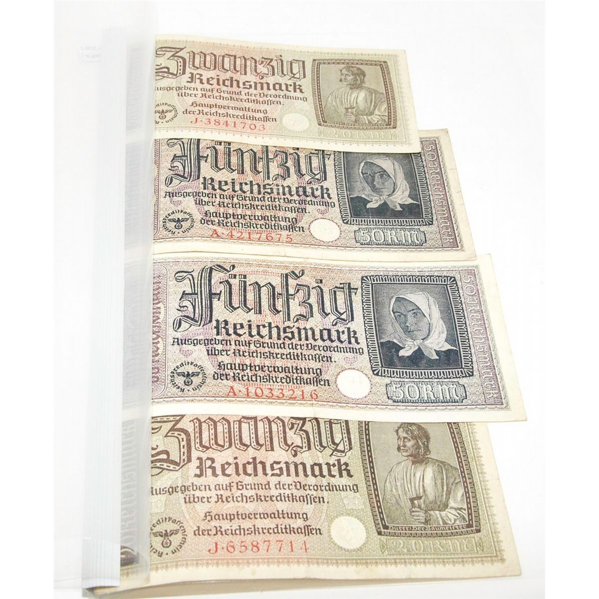 4x WW2 Nazi German Bills