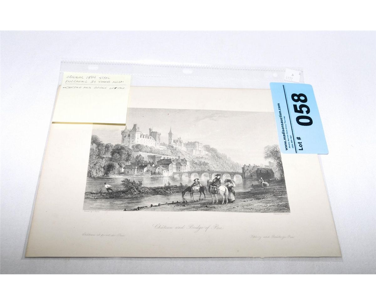 Original 1844 steel engraving by Thomas Allam