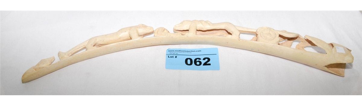 Carved ivory elephants tusk