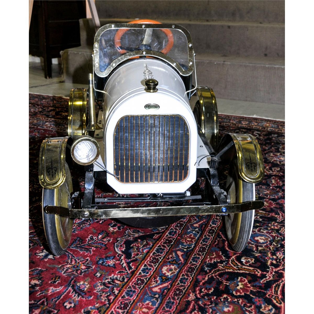 Classic automobile metal peddle car