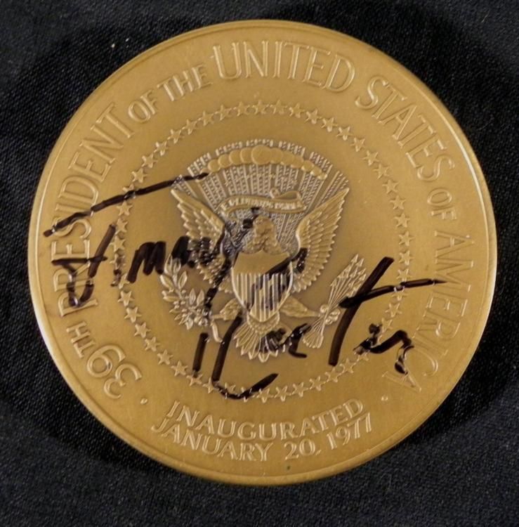Jimmy Carter Signed Bronze Coin Franklin Mint 1977