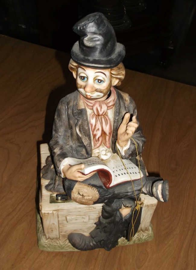 Melody In Motion Clown Figurine Reading Signed & Numbered