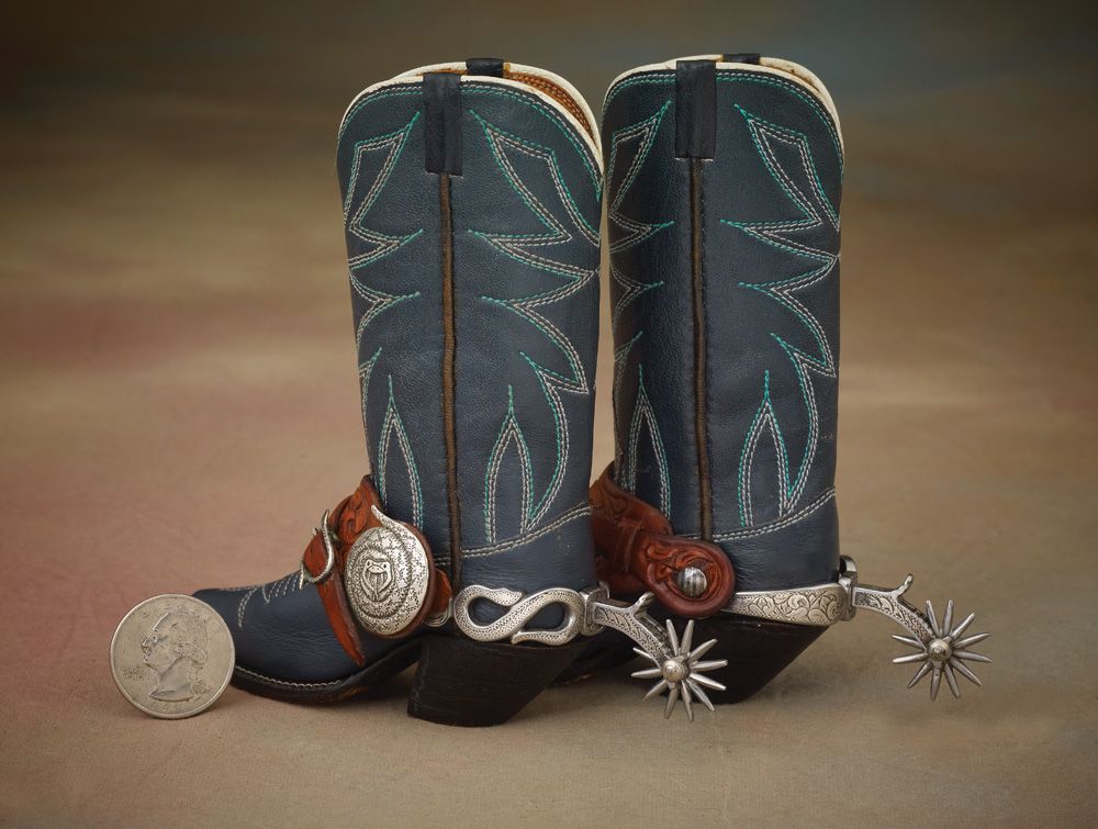 Bill Heisman (b 1951) Miniature Snake Spurs on Boots
