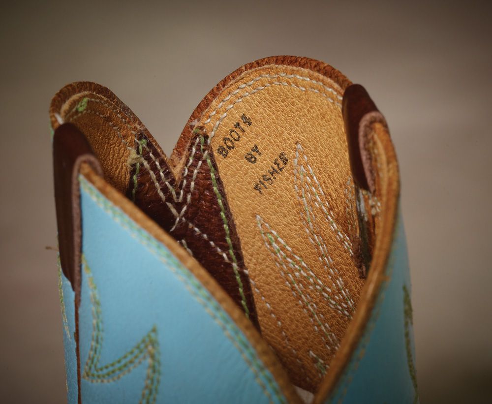 Miniature Prison Spurs on Fisher Boots