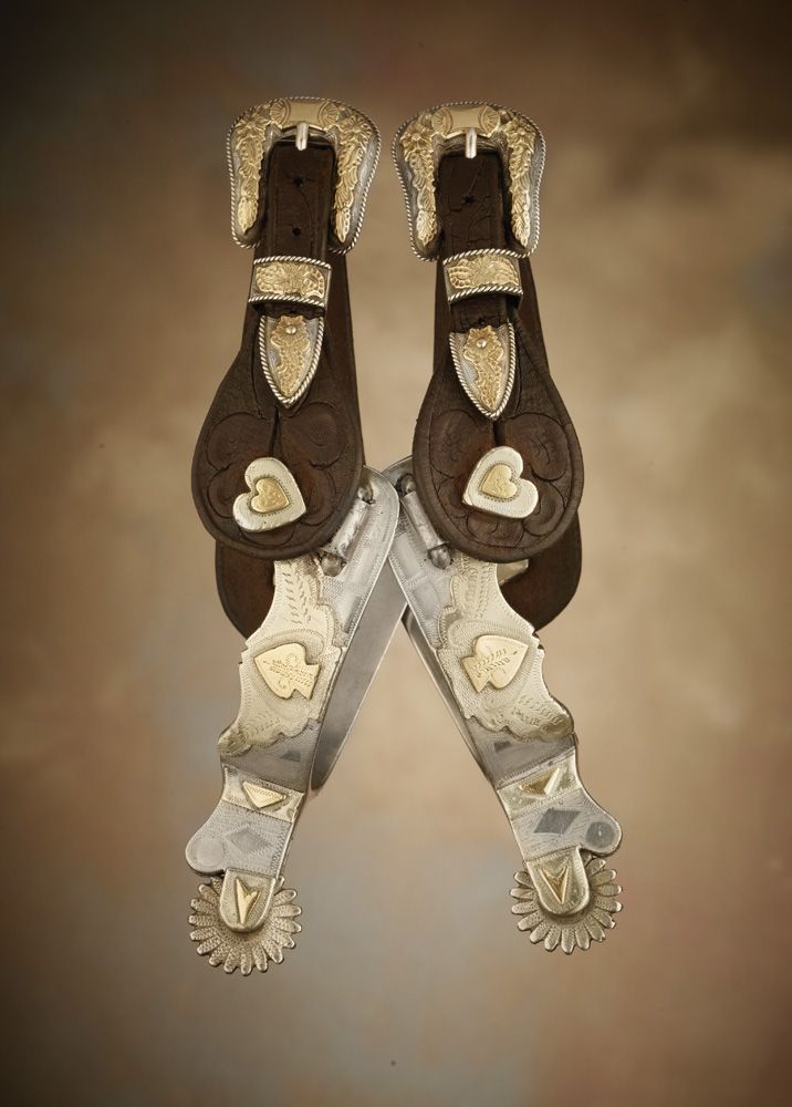 Wallie Boone (1880-1958) silver & gold Texas Spurs