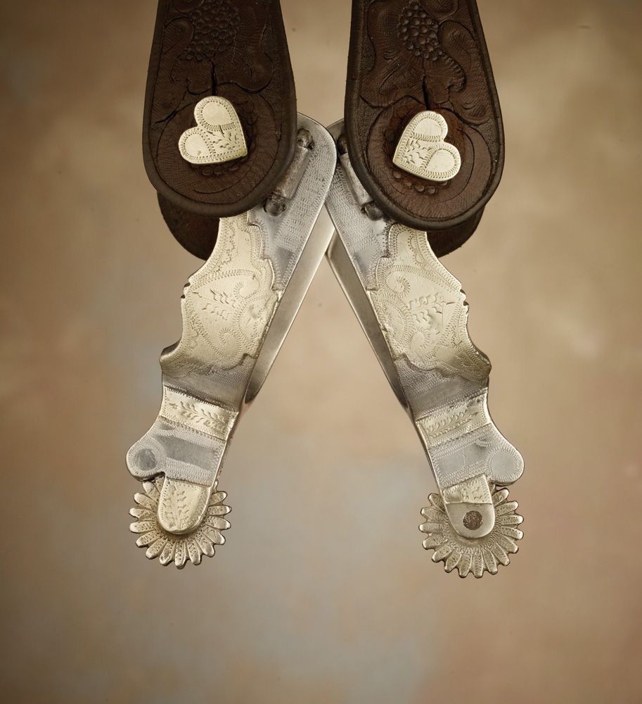Wallie Boone (1880-1958) silver & gold Texas Spurs