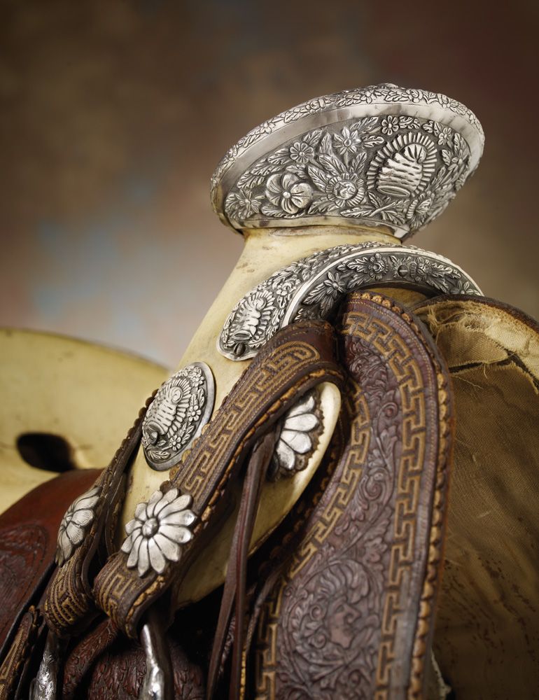 Ornate Silver Mounted Mexican Saddle