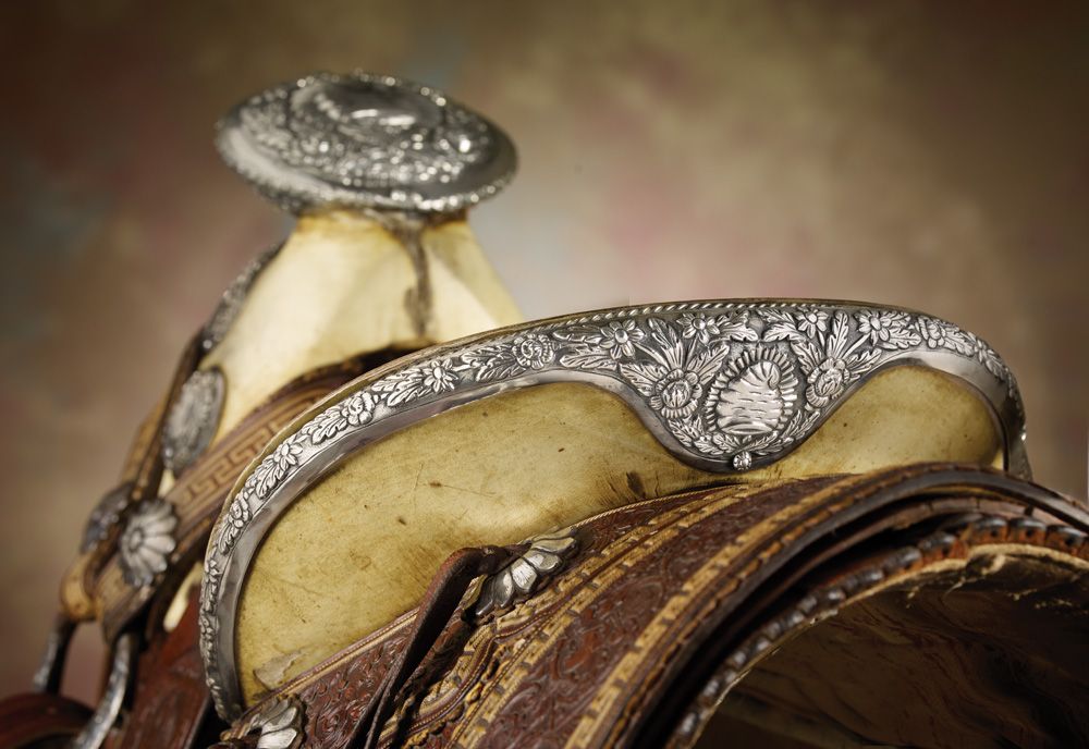 Ornate Silver Mounted Mexican Saddle
