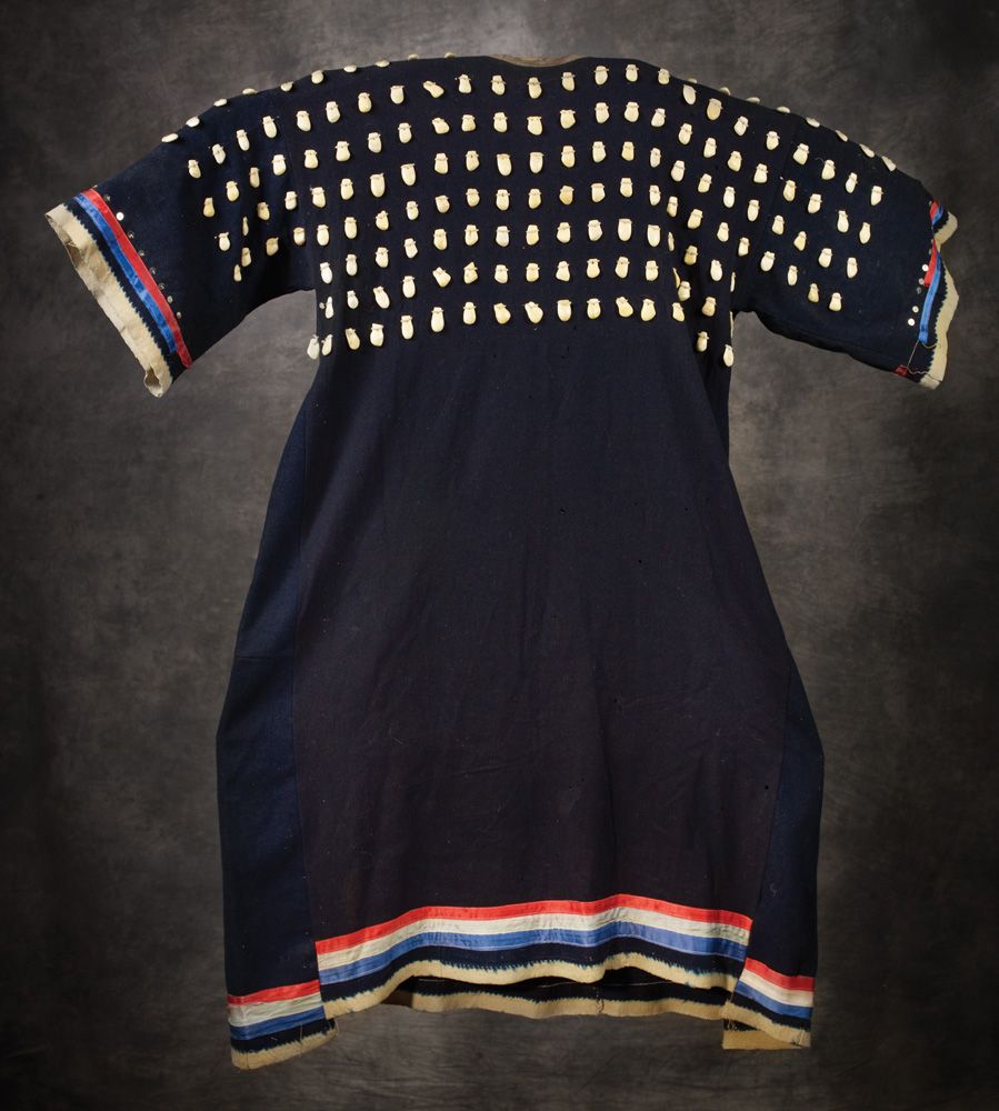 Sioux Blue Trade Cloth Elk Tooth Dress