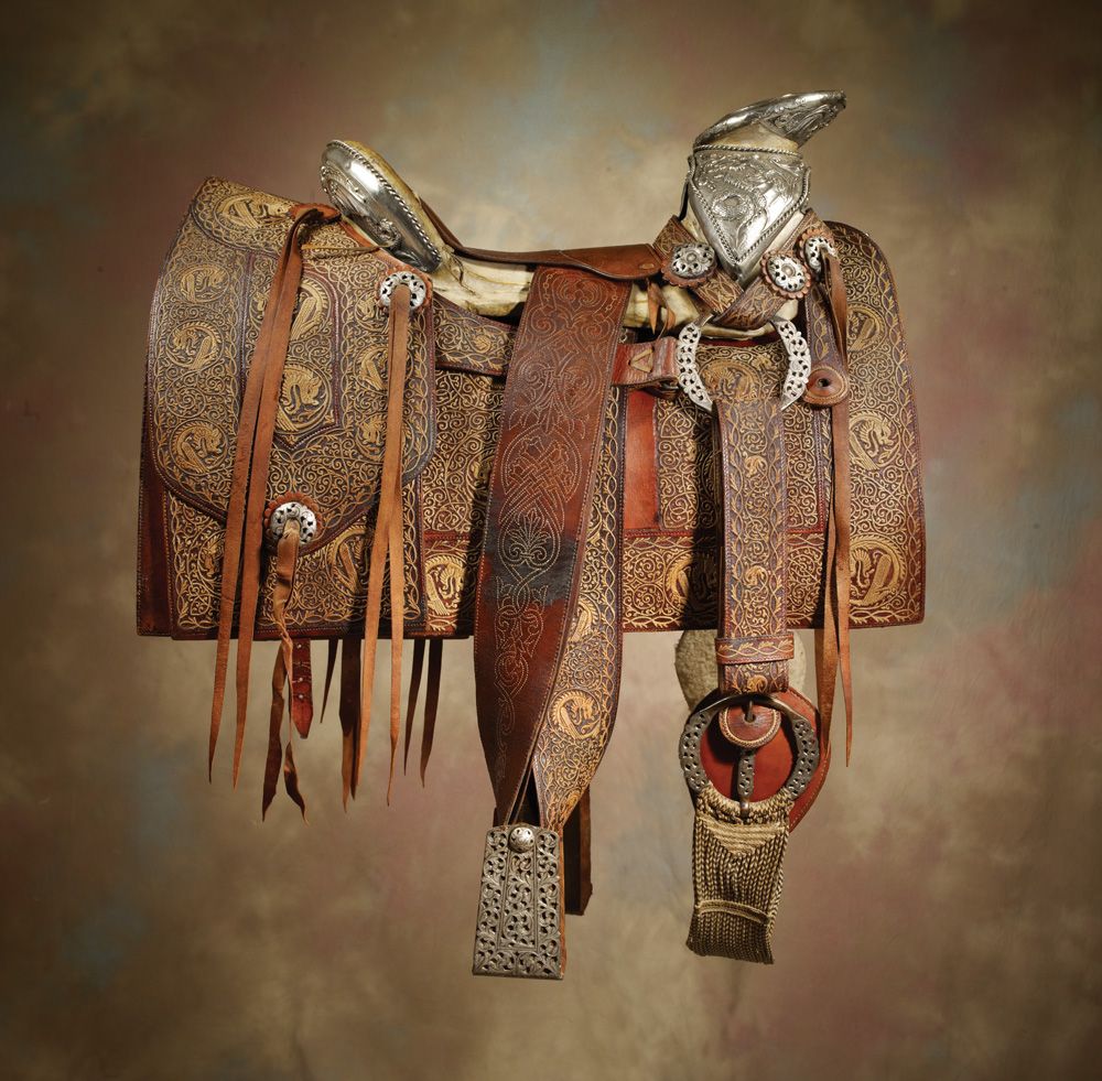 Fabulous 1920s Mexican Dragon Saddle with Bridle, Bit, Cinch, Gun Rig ...
