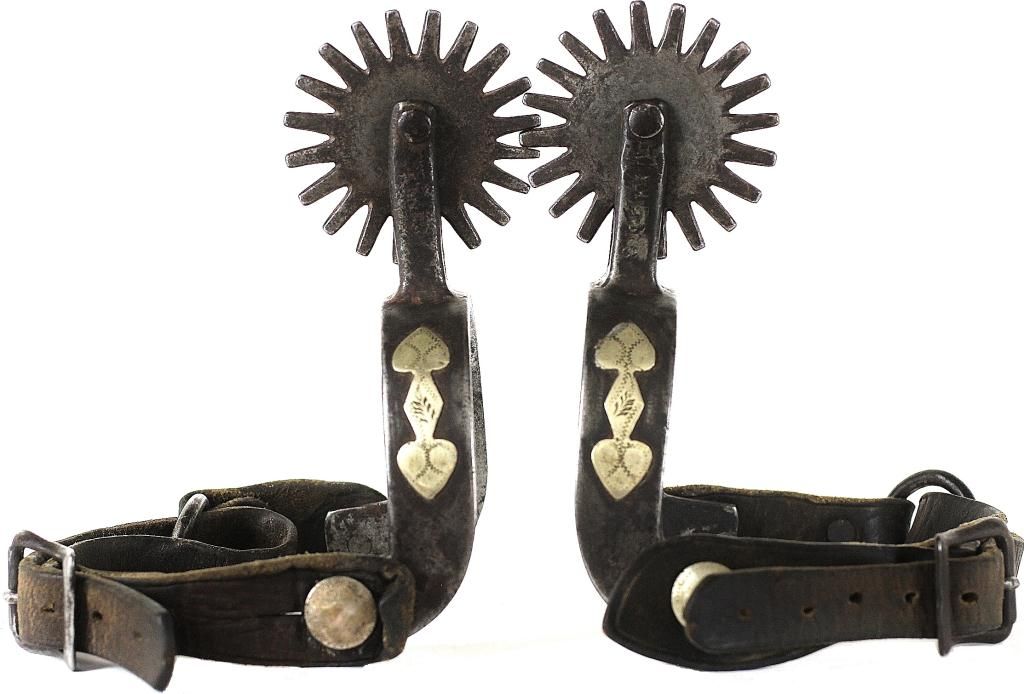 Pair KB&P single mount straight shank spurs