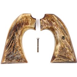 Colt Bisley revolver grips in genuine stag,